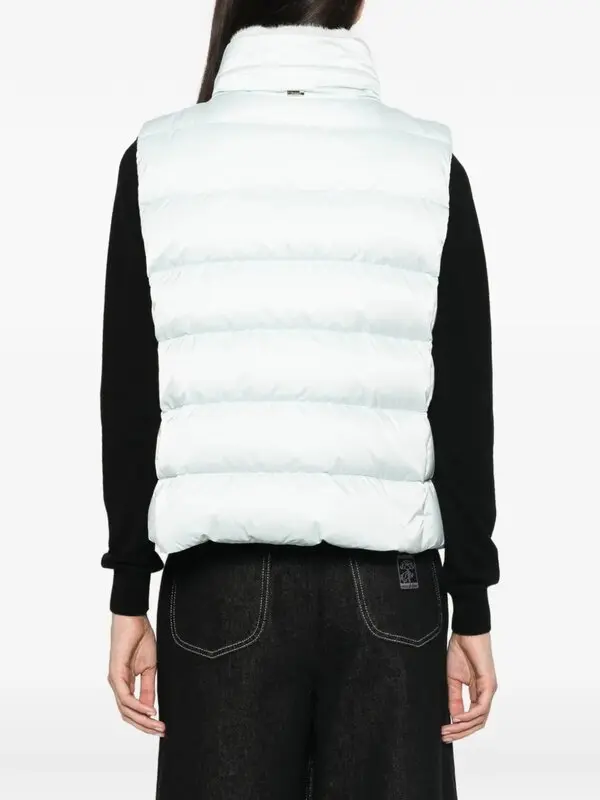 Herno Quilted Faux-fur-trim Gilet - Mint Green