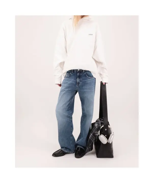 ICON DENIM LOS ANGELES Faded Wide-leg Jeans