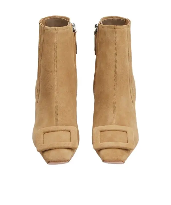 ROGER VIVIER Belle Vivier Wedge Booties In Suede