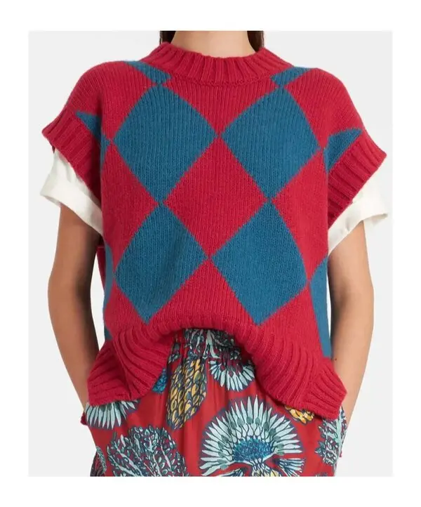 La DoubleJ Argyle Intarsia-knit Vest