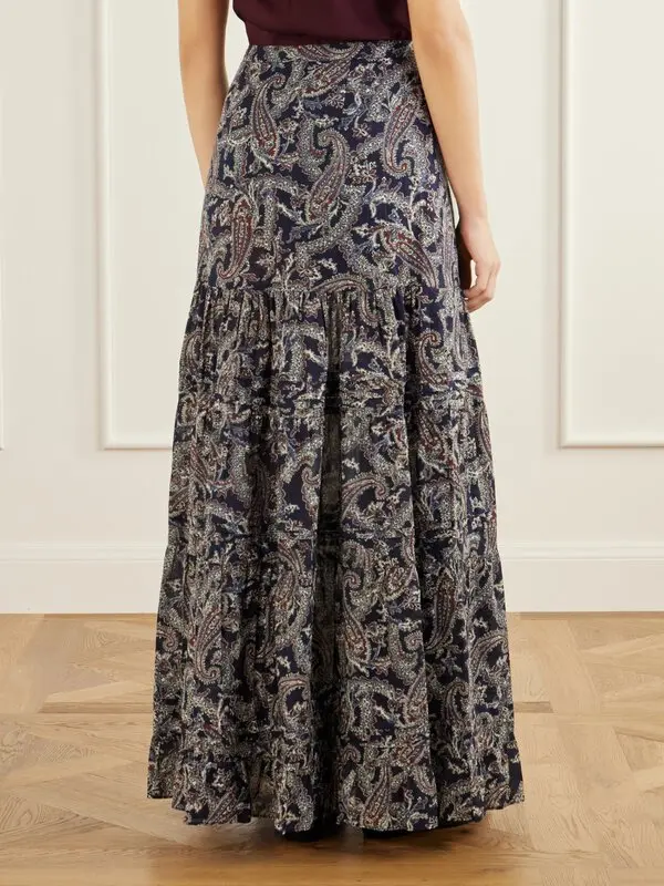 Veronica Beard Heatheralyn Gathered Paisley-print Cotton Maxi Skirt