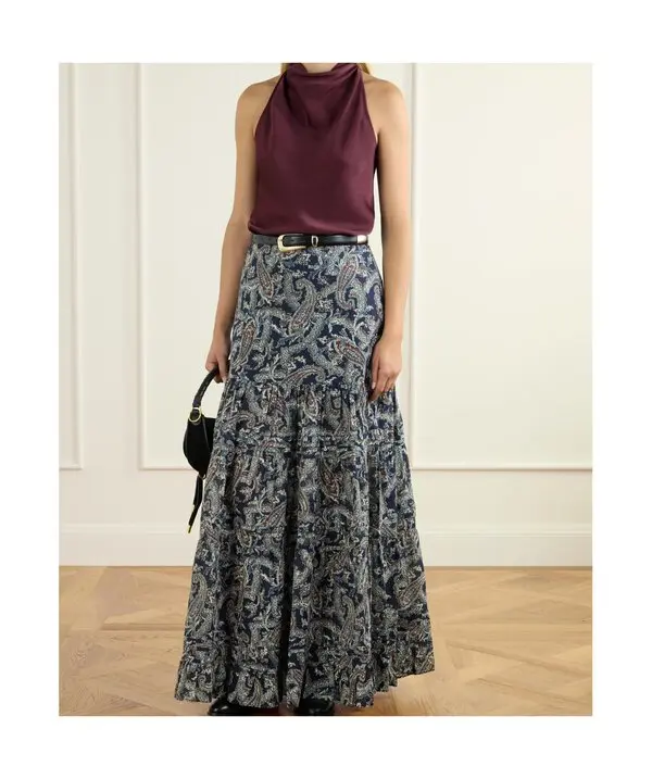 Veronica Beard Heatheralyn Gathered Paisley-print Cotton Maxi Skirt