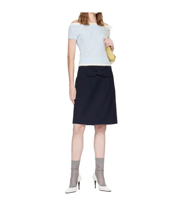 SHUSHU/TONG Off-shoulder Cable-knit Top