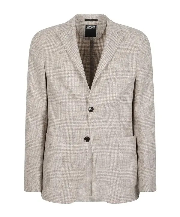 Zegna Prince Of Wales-check Wool Blazer - No