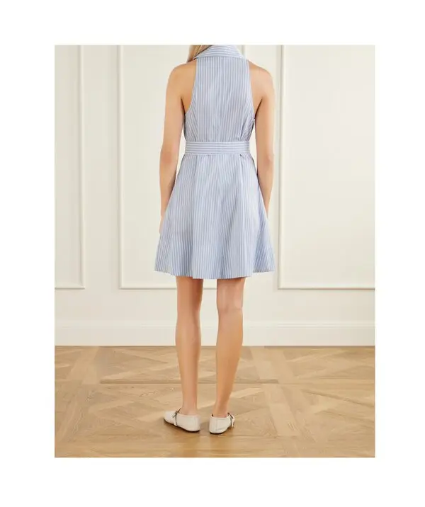 Veronica Beard Florenz Belted Striped Mini Dress