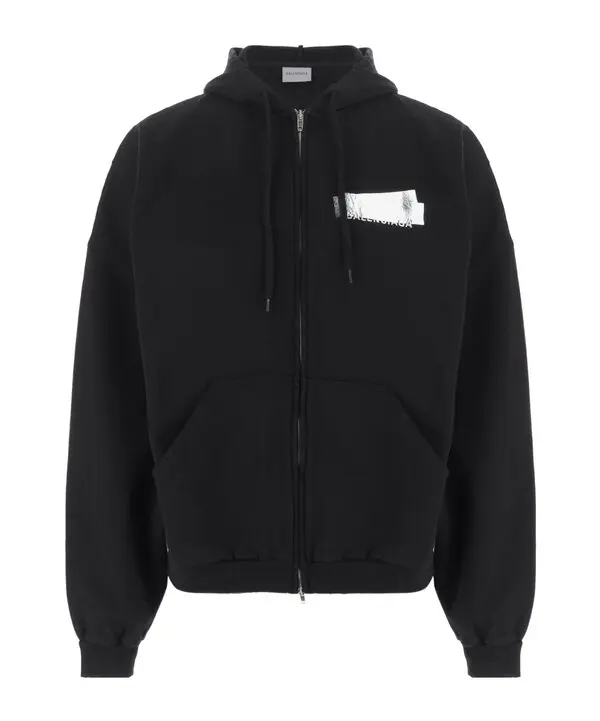 Balenciaga Zip-up Hoodie - Black