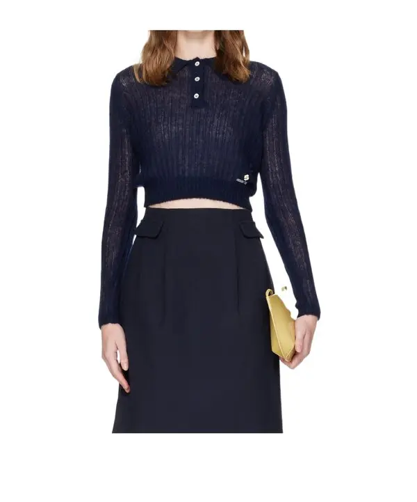 SHUSHU/TONG Long-sleeve Knitted Polo Shirt