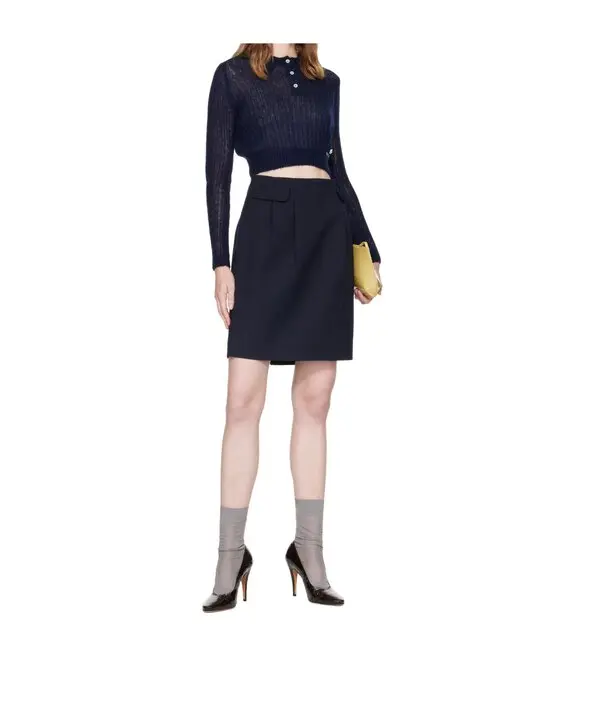 SHUSHU/TONG Long-sleeve Knitted Polo Shirt