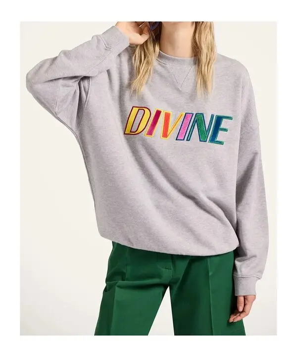 La DoubleJ Off Court Divine-embroidered Sweatshirt