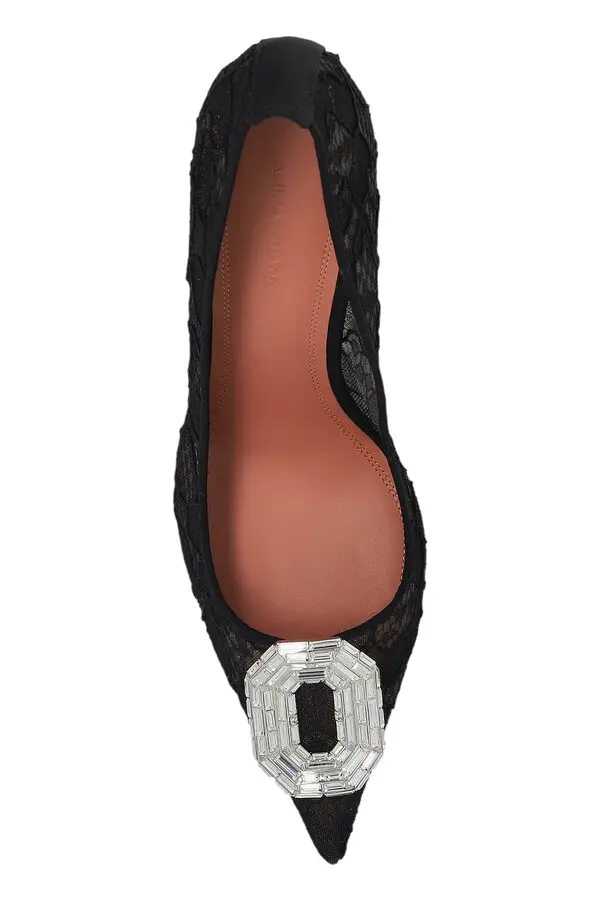 Amina Muaddi Camellia Crystal-buckle High-heeled Shoes
