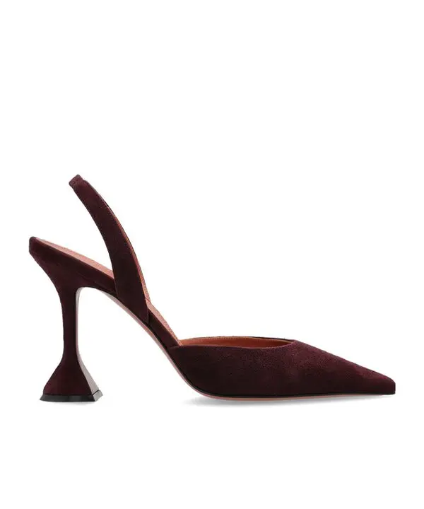 Amina Muaddi Holli Pointed-toe High-heeled Sandals - Wine Red
