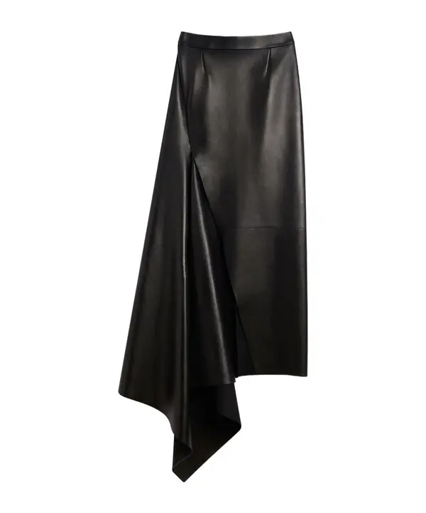 Givenchy Slashed Long Skirt In Leather