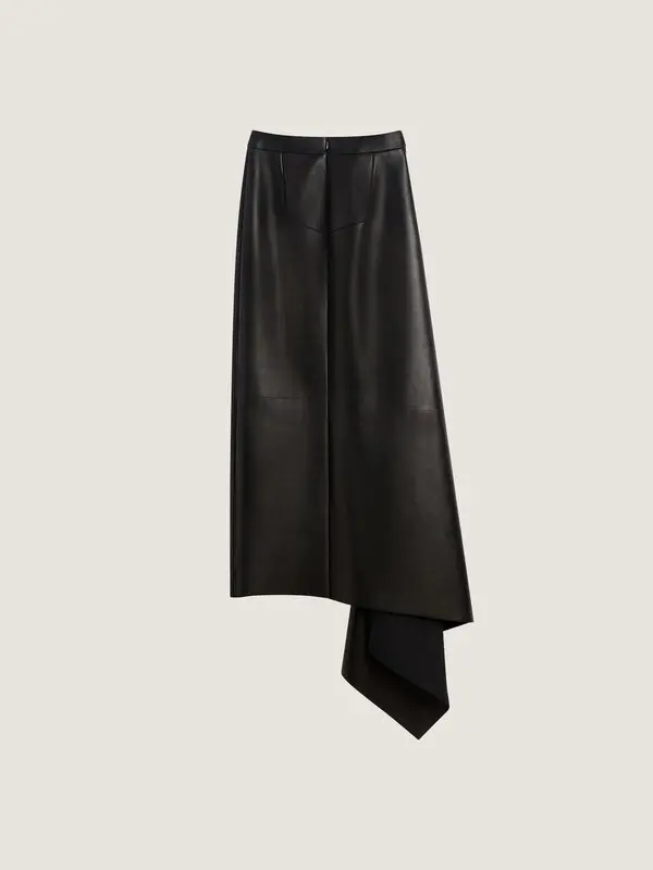 Givenchy Slashed Long Skirt In Leather
