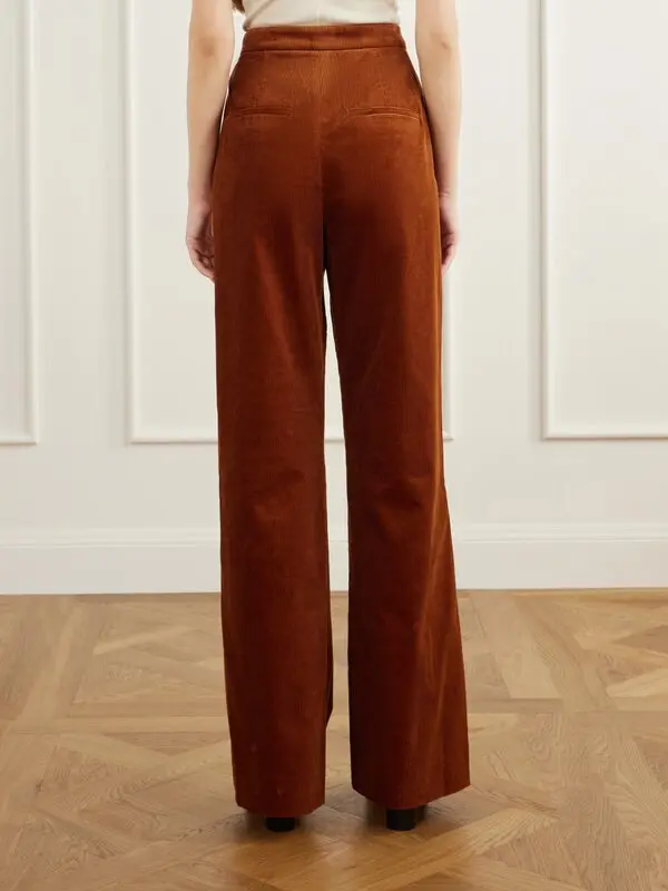 Veronica Beard Holt Cotton-blend Corduroy Flared Pants