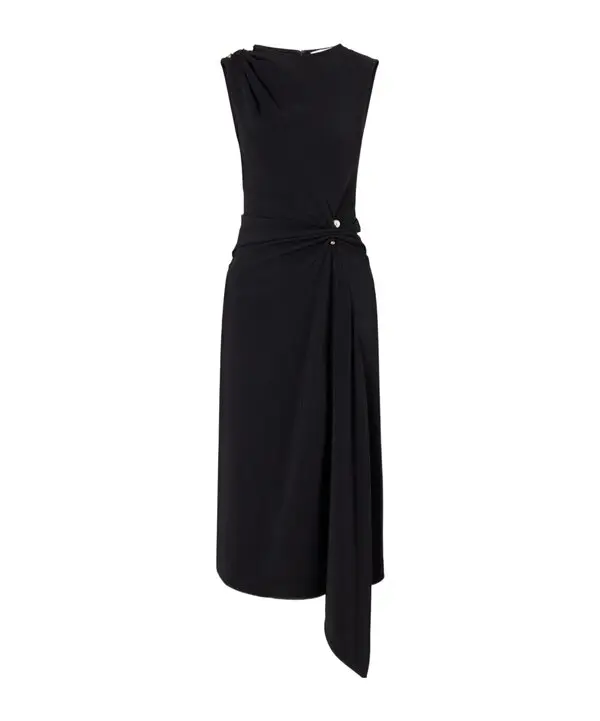 Veronica Beard Freja Draped Crepe-blend Midi Dress