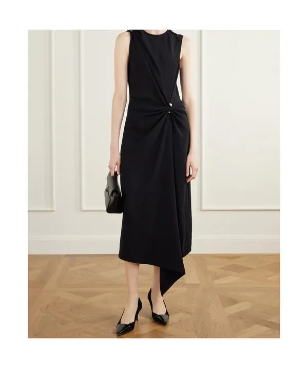 Veronica Beard Freja Draped Crepe-blend Midi Dress