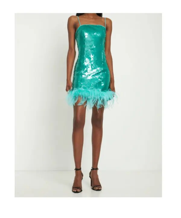 Giuseppe Di Morabito Sequined Mini Dress W/ Feathers
