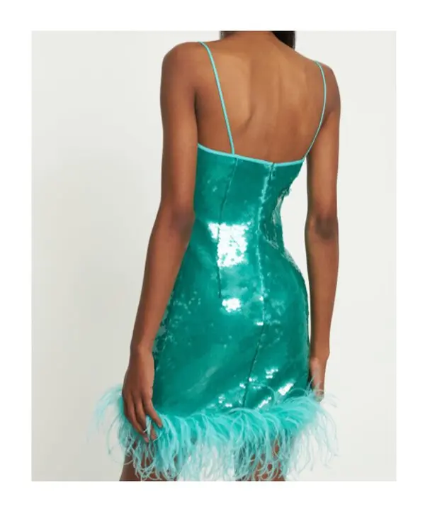 Giuseppe Di Morabito Sequined Mini Dress W/ Feathers