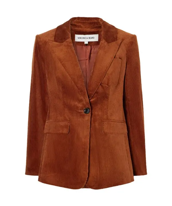 Veronica Beard Livvy Dickey Cotton-blend Corduroy Blazer - Wine Red