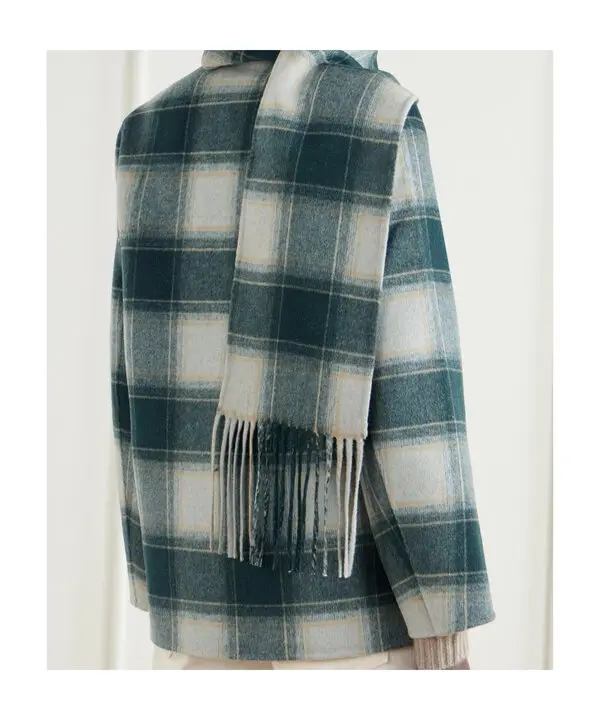 Varley Alderton Scarf-detailed Checked Wool-blend Coat