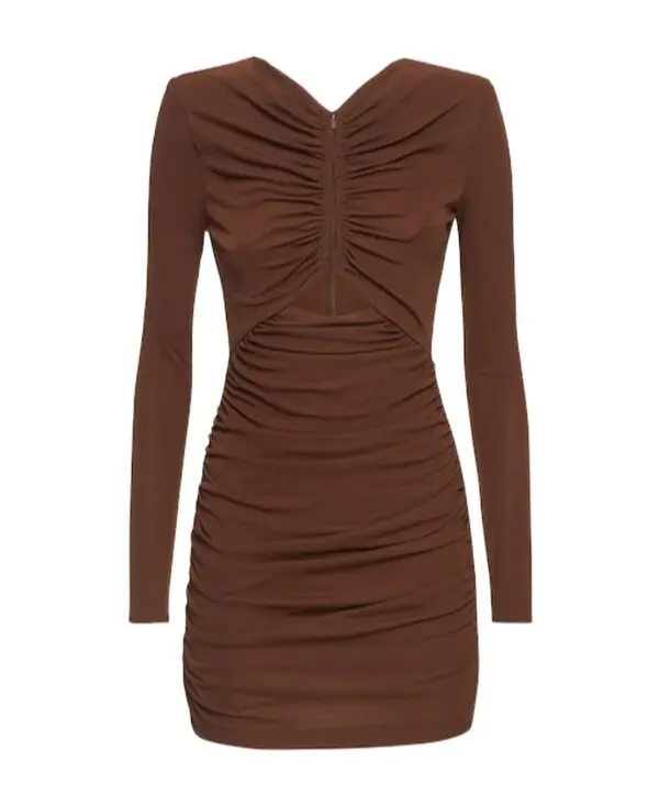 Roland Mouret Pleated Mini Dress - Brown
