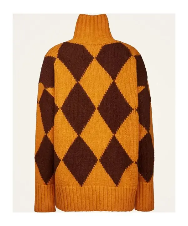 La DoubleJ Argyle Roll-neck Jumper