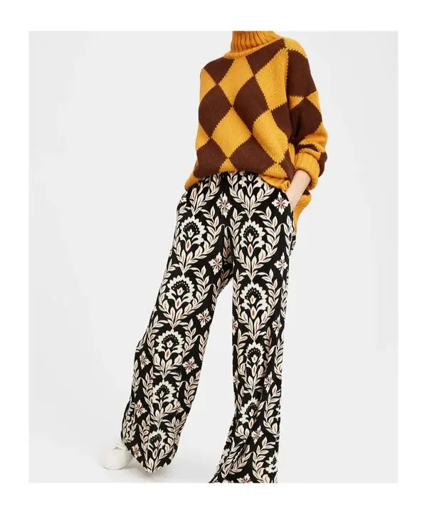 La DoubleJ Argyle Roll-neck Jumper