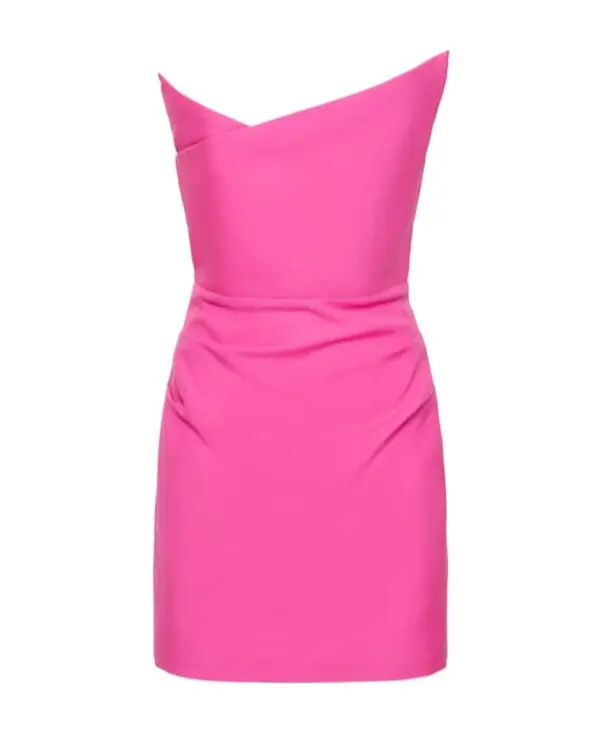 Roland Mouret Mini Dress With Asymmetrical Neckline - Pink