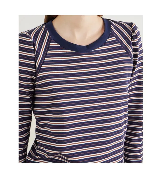 Veronica Beard Mason Baseball Striped Cotton-blend Jersey T-shirt