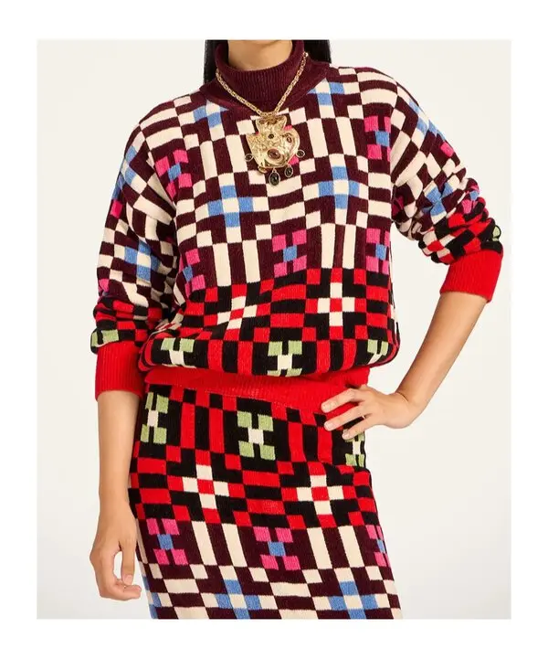 La DoubleJ Geometric-pattern Sweater