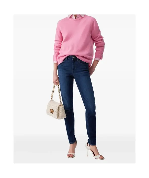 Liu Jo Ribbed Openwork Logo Sweater