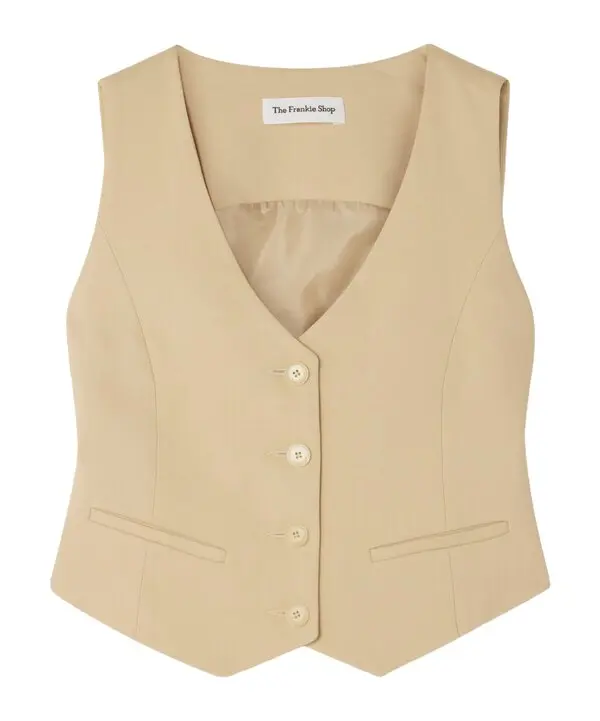 THE FRANKIE SHOP Roma Woven Vest - Beige