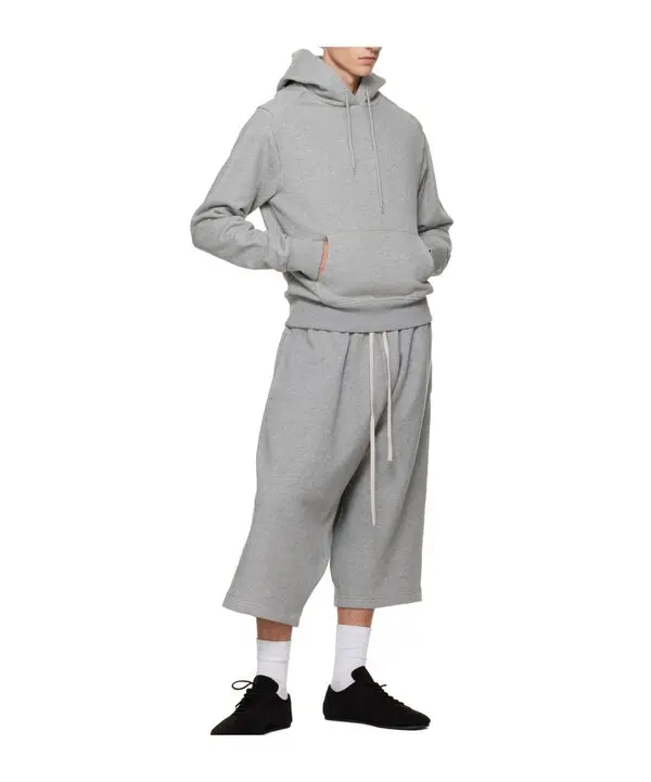 ENTIRE STUDIOS Drop Fleece Drawstring Shorts - Grey