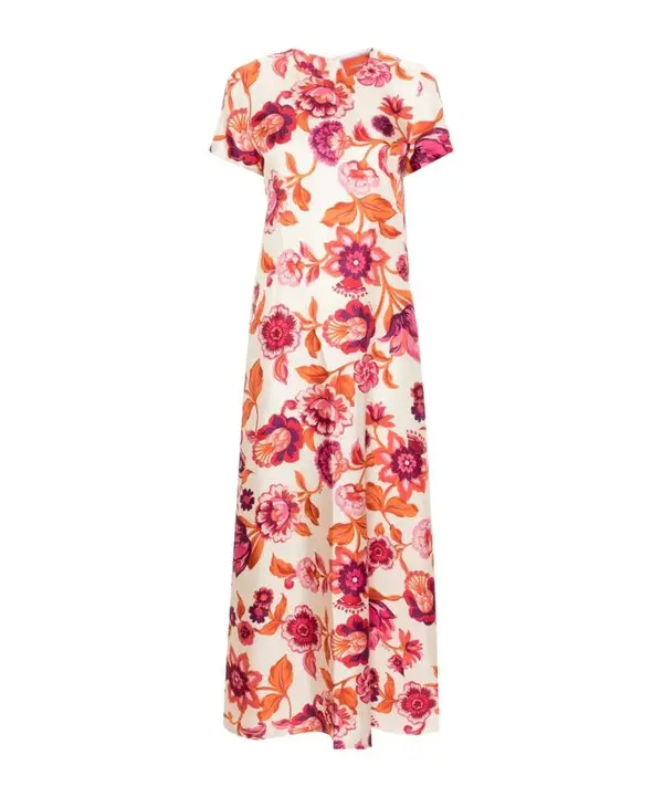 La DoubleJ Floral-print Silk Swing Dress