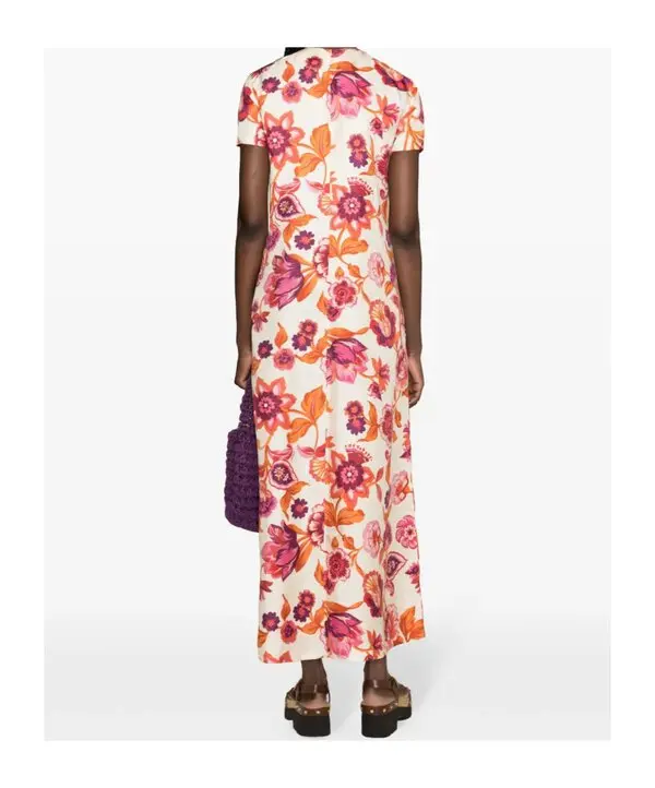 La DoubleJ Floral-print Silk Swing Dress