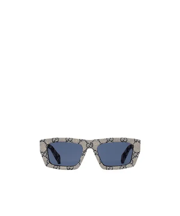 Gucci Rectangular Sunglasses - Beige And Blue