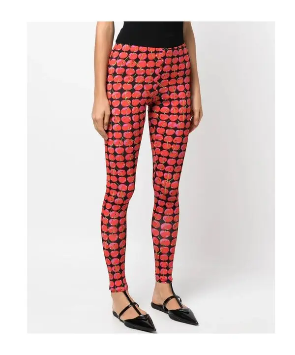 La DoubleJ Cherry-print Mid-rise Leggings