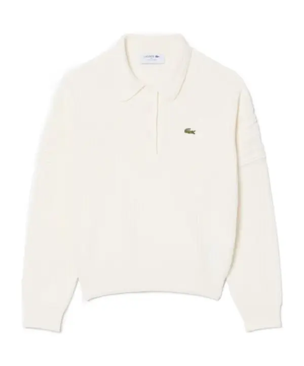 Lacoste Ribbed-knit Long-sleeve Polo Shirt