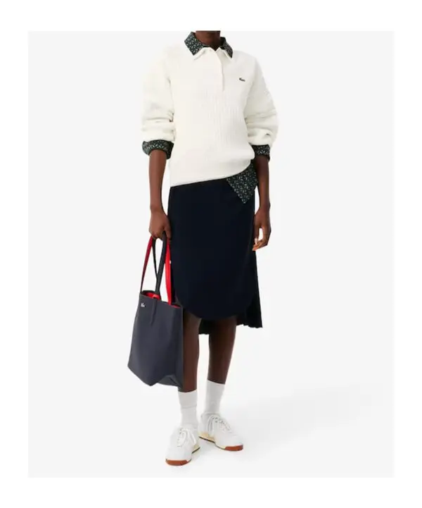 Lacoste Ribbed-knit Long-sleeve Polo Shirt