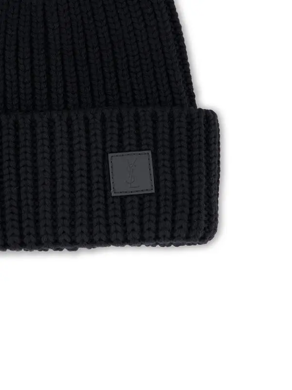 Saint Laurent Logo Patch Beanie