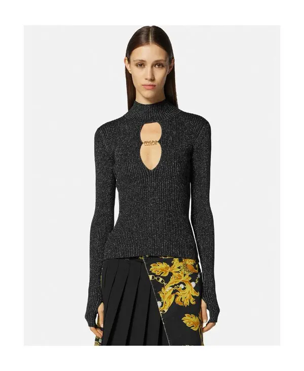 Versace High-neck Cut-out Detailed Jumper