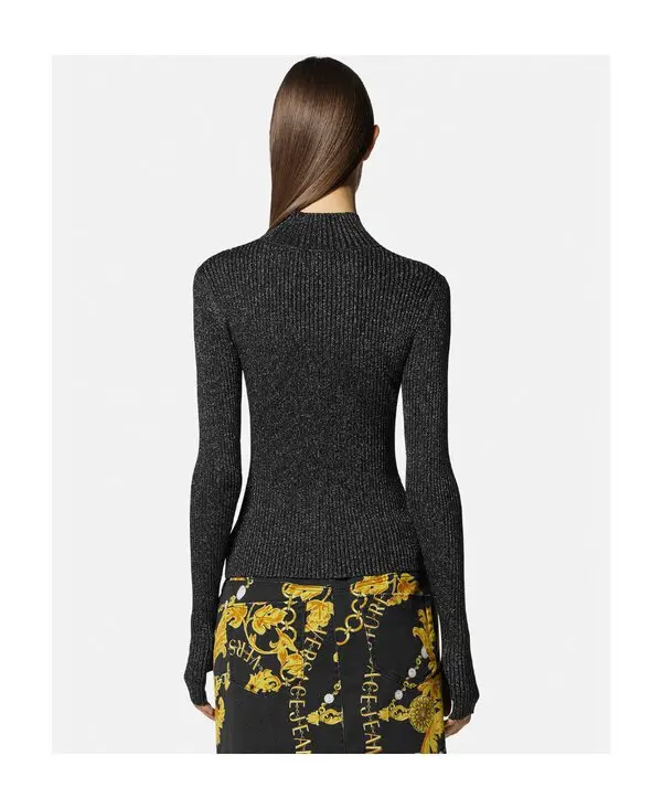 Versace High-neck Cut-out Detailed Jumper