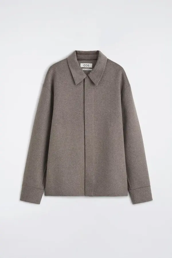 Cos Double-faced Cashmere Shirt - Beige