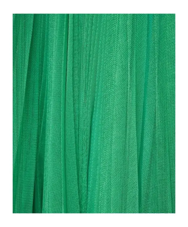 MARIA LUCIA HOHAN Pleated Tulle Midi Dress W/ Low Back