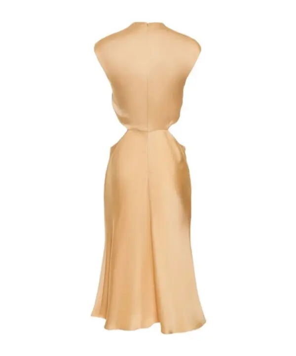 Stella McCartney Key Hole Cutout Satin Midi Dress
