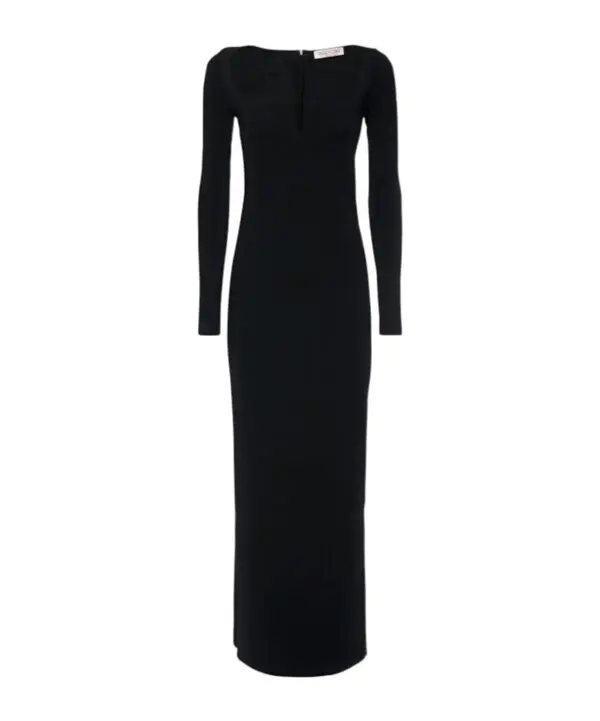 Valentino Garavani Stretch Viscose Knit Long Dress - Black