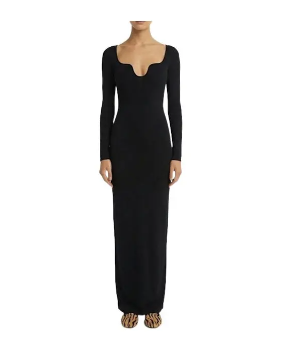 Valentino Garavani Stretch Viscose Knit Long Dress