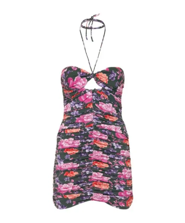 Magda Butrym Exclusive Print Ruched Mini Dress - Black
