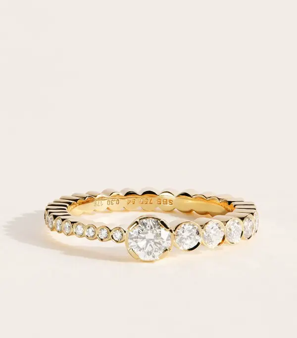 Sophie Bille Brahe Gold And Diamond Ensemble Fiancé Ring