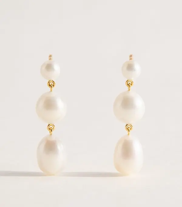 Sophie Bille Brahe Gold And Pearl Amis De Luce Earrings - Yellow